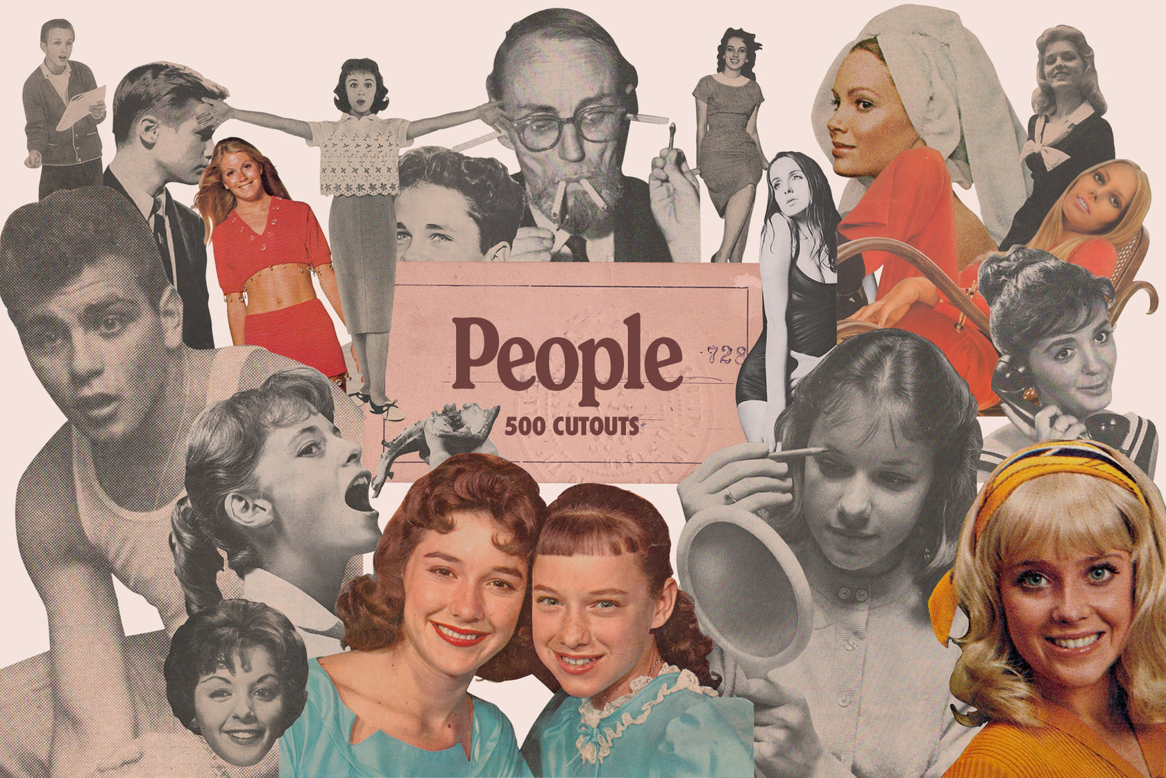 Vintage Retro People Collage Pack vol.2 – Maria Tokar | Poster Design